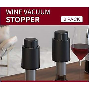 [2 PACK]Wine Bottle Stoppers,Real Vacuum Wine Stoppers Reusable - Wine Preserver - Wine Corks to Keep drinks Fresh - for Wine Lovers - best gift for christmas and special events