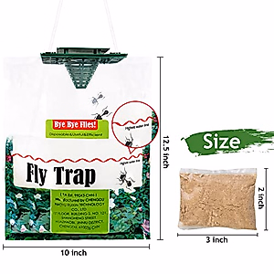 Dwcom 2 Pack Large Fly Traps Outdoor, Ranch Fly Trap Killer Bag, Fly Repellent for Outdoor Farm/Orchard