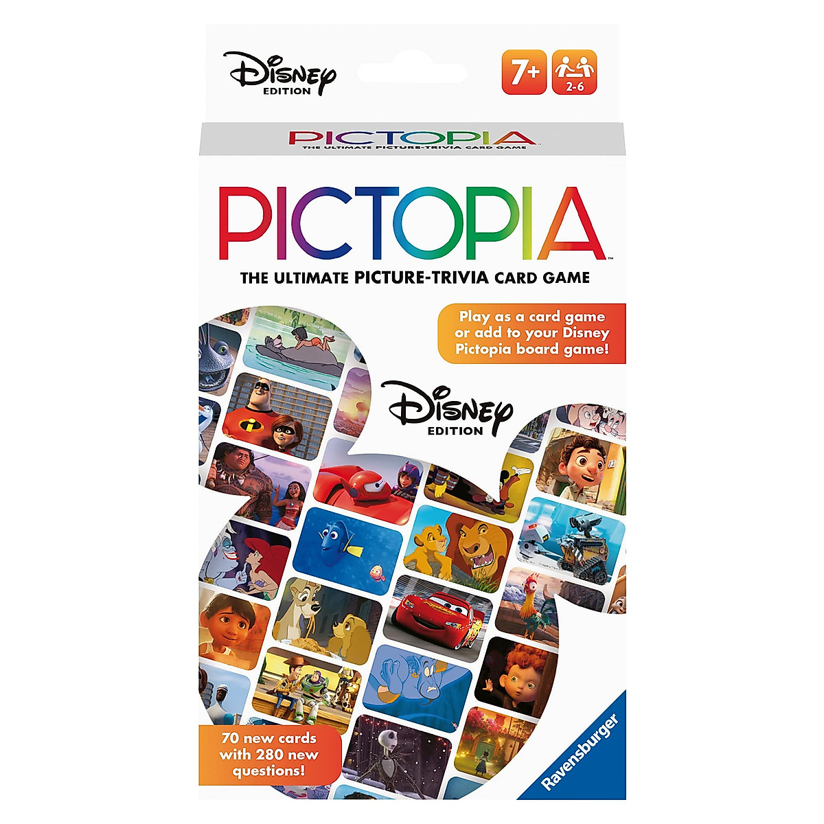 Ravensburger Disney World of Disney Pictopia Card Game - Travel-Sized Trivia Game for Kids and Adults | Educational Fun | Family Bonding Time | Ideal for Ages 7 and Up