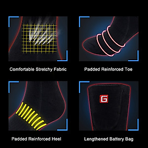 Mognolia Heated Socks Women Men,Rechargeable Footwarmer for Skiing Camping Hiking Snowboarding Cozy Sox