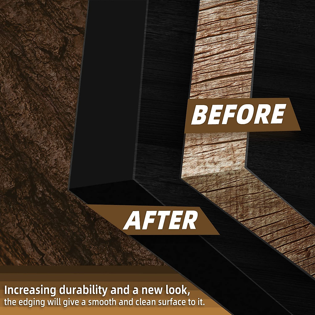 GSCIT Club Black Melamine Edge Banding, 3/4 inch x 25ft, Commercial Grade, Flexible Edging Trim for Plywood Cabinet Furniture