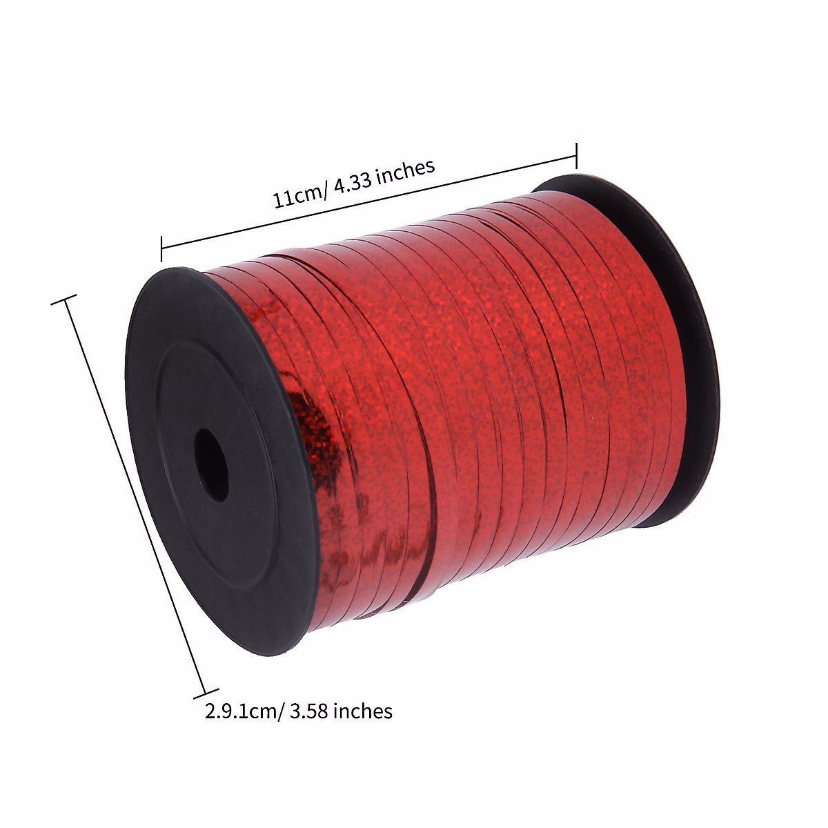 Senkary Crimped Curling Ribbon Metallic Balloon String Ribbon, 5mm Width, 500 Yards (Red)
