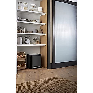 Kohler K-20942-BST 8-Gallon Compact Black Stainless Step Trash Can, Black Stainless,Black Stainless Steel