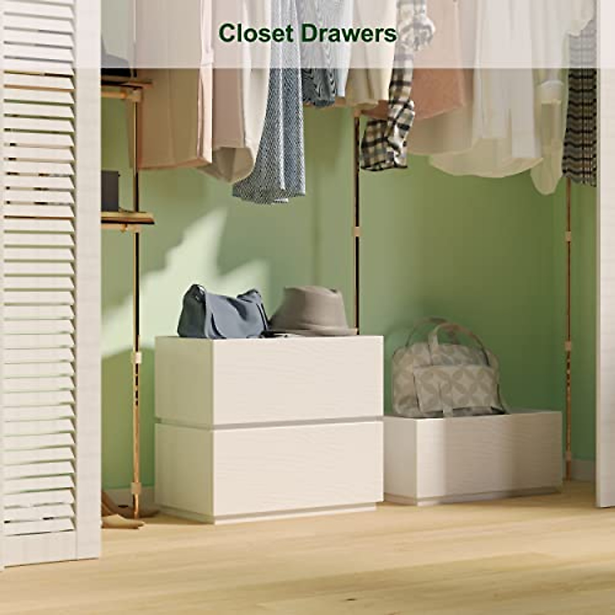 woodtalks Stackable 1 Drawer Dresser, Multi-Purpose Storage Closet Cube Dressers for Bedroom, Storage Cabinet for Entryway, Nightstand Sofa Beside Table Drawer Chest, 23.6 in, White Oak