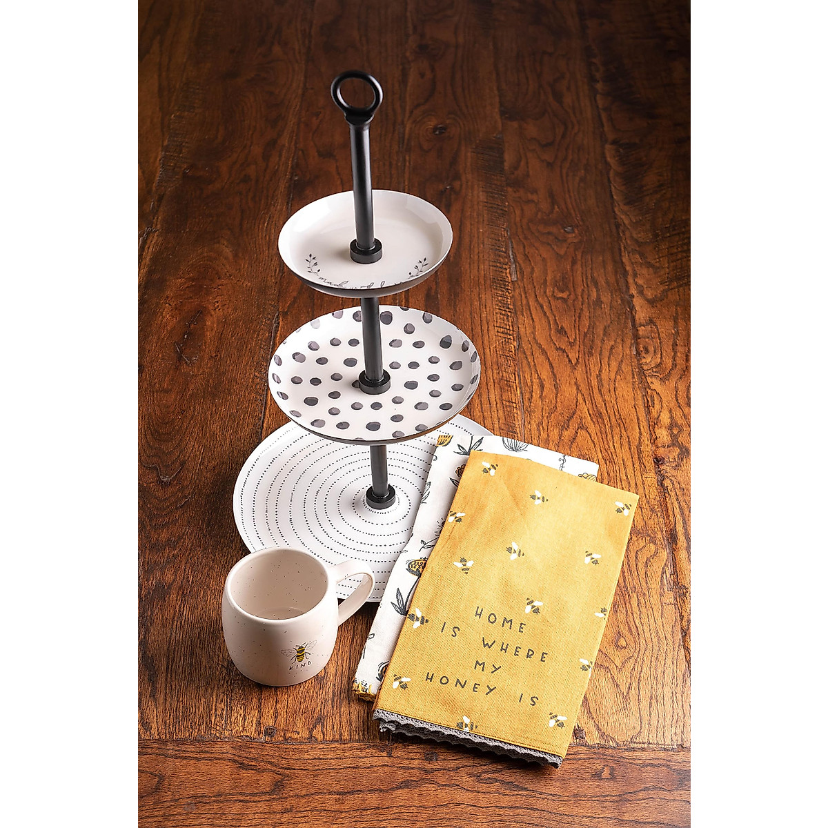 Karma Bee Tea Towel - 100% Cotton Hand Towels for The Kitchen - Modern Home Decor - Dark Yellow 28.00" x 20.00"