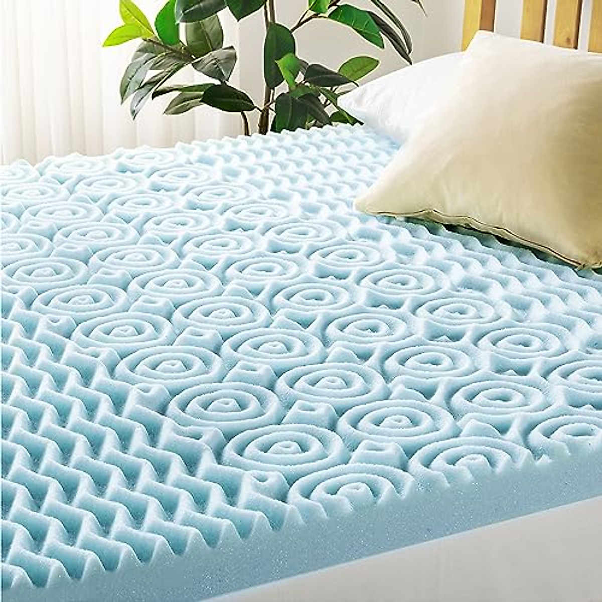 Mellow 4 Inch 5-Zone Memory Foam Mattress Topper, Cooling Gel Infusion, Twin XL