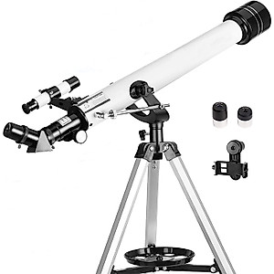 Telescope 60AZ Refractor Telescope Scope - 60mm Aperture and 700mm Focal Length, Multi-Layer Green Film, with Digiscoping Adapter for Photography