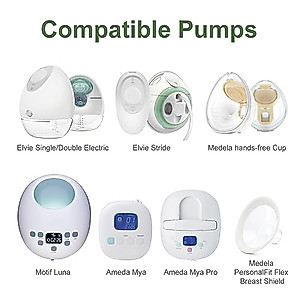 Maymom 19mm Flange Insert (Green) Compatible with Elvie Single/Double Electric, Elvie Stride 24mm Wearable Cup, Compatible with Medela PersonalFit Flex Shield, Not Original Replacement Pump Parts