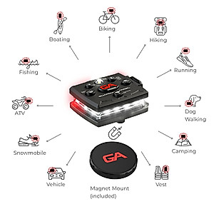 Guardian Angel Micro Series Safety Lights (All White Front & Red Rear) - Rechargeable, Magnetic & Hands-Free Wearable LED Flashlight for Dog Walking, Running, Cycling, Hiking, Camping, Fishing & More