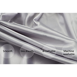 Satin Nursing Pillow Cover Set 2 Pack Ultra Soft Silk Compatible with Boppy Pillow for Breastfeeding Pillow Protect for Baby Hair and Skin Grey & Navy