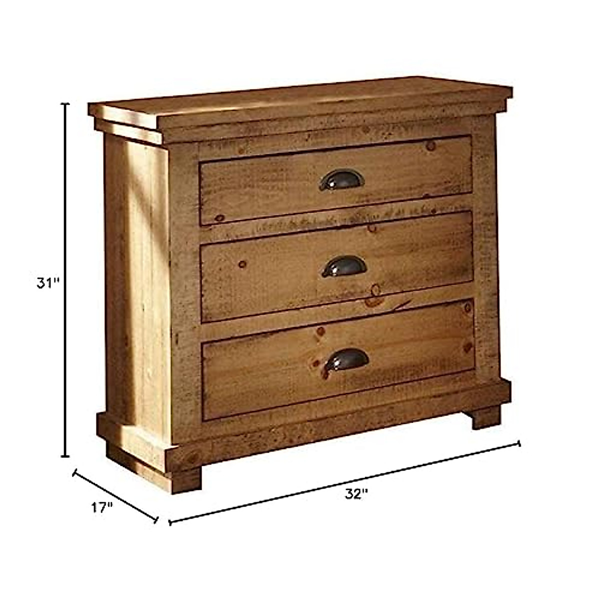 Progressive Furniture Willow Nightstand, 32" x 17" x 31", Distressed Pine