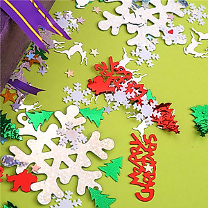 CCINEE 100g/4800 Pieces Christmas New Year Metallic Foil Confetti Sequins Table Confetti Bright Christmas and New Year Decoration Set (Christmas Confetti)