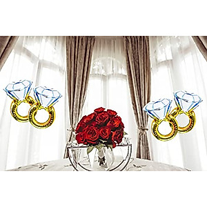 2Pcs Diamond Engagement Mylar Balloons,Marriage Engagement,Wedding Bridal Shower Party Supplies.