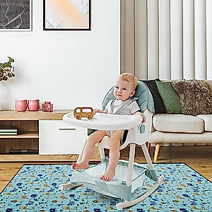 2-Pack Baby Splat Mat for Under High Chair,50” x 50” ASKIZ Splash Mat, Waterproof and Washable Spill Mat for Kids, Anti-Slip Floor Square Playtime Mats for Under Toddler Table