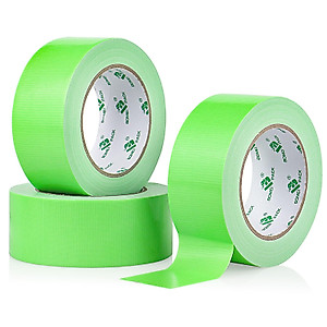 BOMEI PACK Green Duct Tape, 3Rolls Heavy Duty Strong Industrial Color Duct Tape 9mil x 1.88inch x 30yds for Packing and Repairing