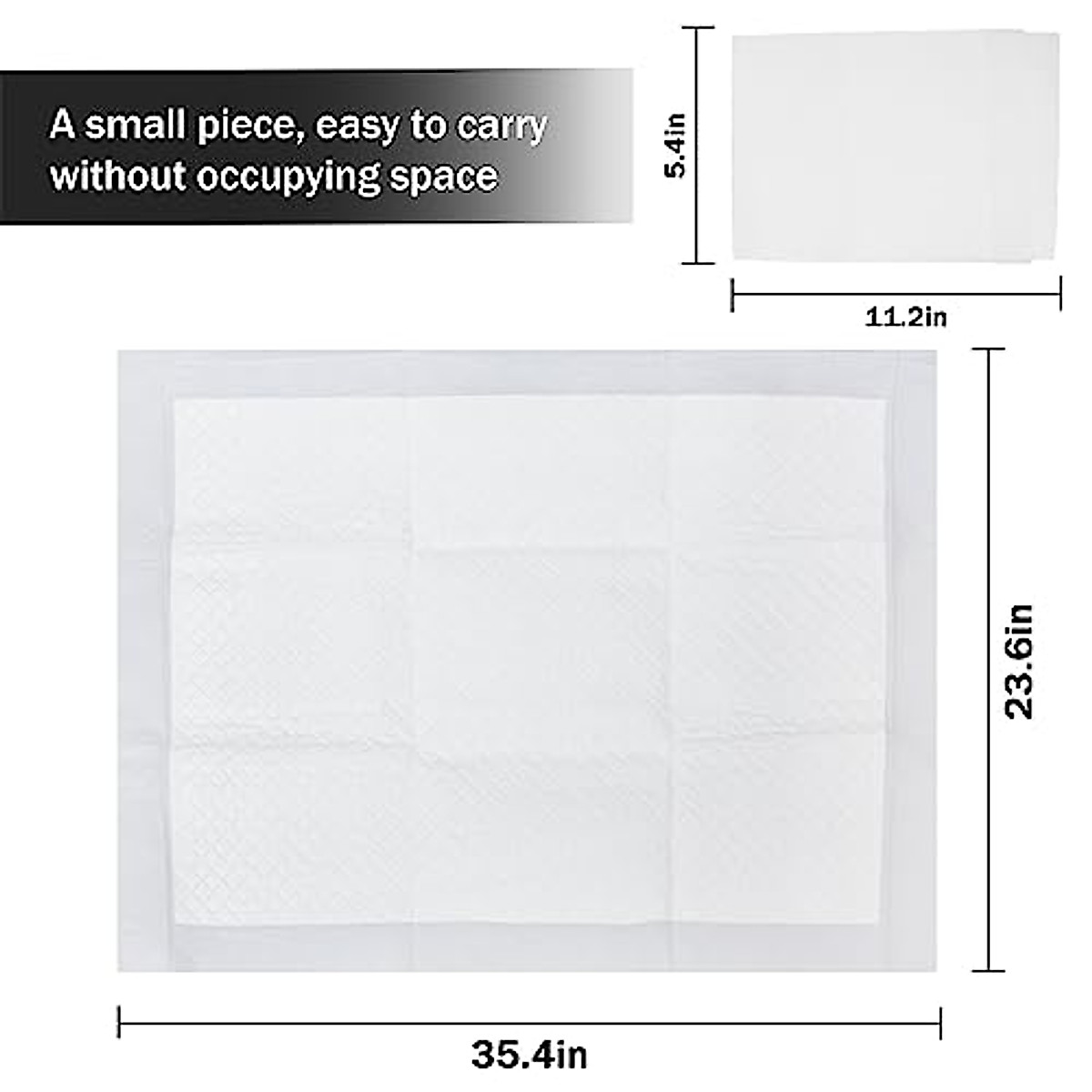 ZHOMA Disposable Underpads Waterproof Urine Pad 23 x 36 Inches Fast Absorption, Suitable for Infants, Children, Adults or The Elderly 40 Pack White