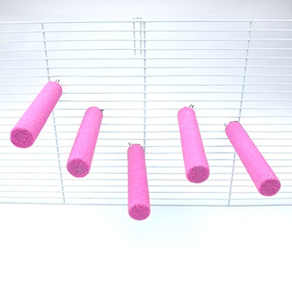 Alfie Pet - Fifer Sand Covered Perch 5-Piece Set for Birds - Color: Pink, Size: Large