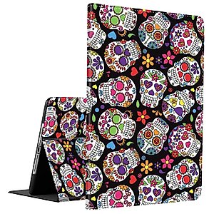Case for iPad Pro 11 Inch 4th/3rd/2nd/1st Generation 2022/2021/2020/2018, Fit Also iPad Air 4/5 th 10.9 inch Adjustable Stand Auto Sleep/Wake, Day of The Dead Colorful Vintage Sugar Skull