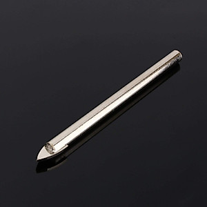 10Pcs 6mm Carbide Alloy Spear Head Drill Bit Tile Glass Ceramic Mirror Drill Bit U-Shaped Groove Desigh Tungsten Carbide Drill Bit Set Triangle Spear Point Head Glass Hex-Shank Drill Bits