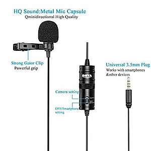 Boya by-M1 Professional Omnidirectional Microphone for Canon Nikon Sony iPhone Android Samsung SLR Cameras
