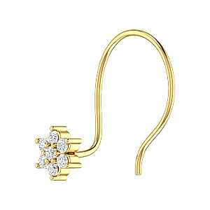 FINEROCK 0.04 Carat Diamond Star Nose Pin Stud in 14K Yellow Gold