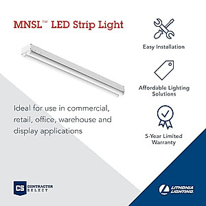 Lithonia Lighting MNSL L24 2LL MVOLT 40K 80CRI M6 White LED Strip Light, MVOLT, 2-Foot, 2-Light