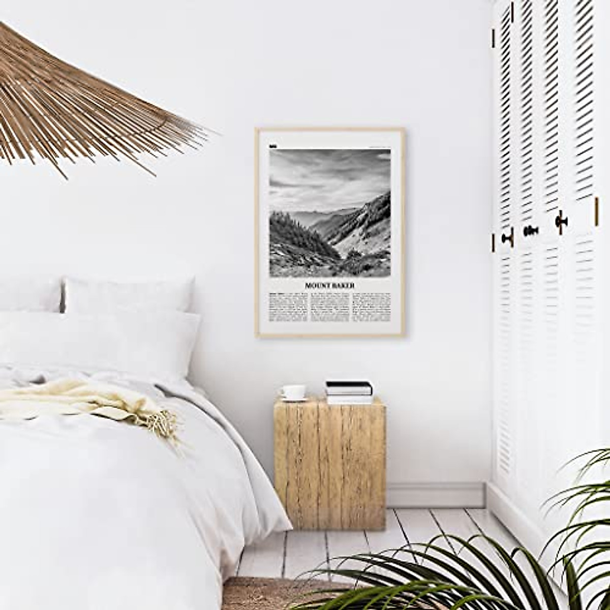 Mount Baker Print Black and White, Mount Baker Wall Art, Mount Baker Poster, Mount Baker Photo, Mount Baker Map, Mount Baker Wall Decor, USA