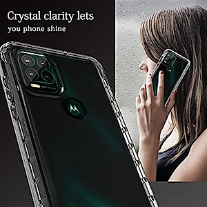 AMENQ for Moto G Stylus 5G Case, Moto G Stylus 5G Case Clear, Heavy Duty Protection with Rugged PC and Silicone TPU Bumper Front Cover for Motorola XT2131DL (Clear)