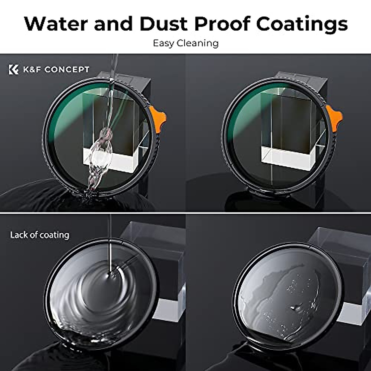 K&F Concept 77mm Putter Variable ND Filter ND2-ND400 (1-9 Stops) 28 Multi-Layer Coatings Import AGC Glass Adjustable Neutral Density Filter for Camera Lens (Nano-X Series)