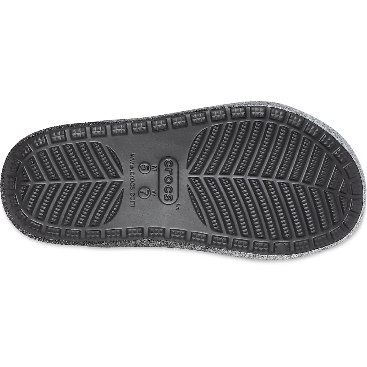 Crocs Unisex Classic Cozzzy Sandals, Fuzzy Slippers and Slides, Black/Silver, Numeric_6 US Men
