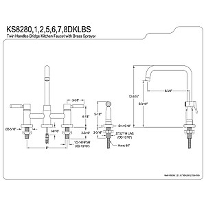 Kingston Brass KS8288DKLBS Concord Bridge Kitchen Faucet, Brushed Nickel