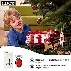 Key Finders,ldcx 85dB Remote Finder Wireless Item Rf Locator Make Noise,1 Rf Transmitter 4 Receivers w/ 131ft Working Range,Anti Lost Tag Key Wallet Pet Smart Tracker w/ Led Flashlight and Key Rings