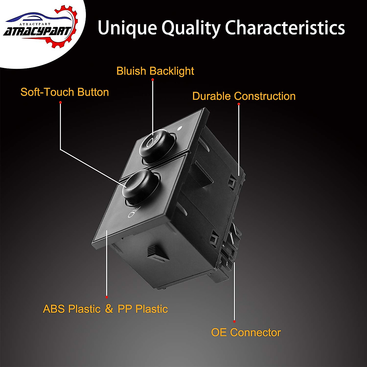 Fog Light Switch Cargo Lamp Switch | for 03-07 Chevy Silverado 1500 2500 3500, Avalanche Suburban 1500 2500, Tahoe, GMC Sierra 1500 2500, Yukon XL 1500 & More | Replaces# 15143597, 15076588, D7096C