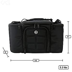 Innovator 300 Meal Prep Lunch Bag with 4 BPA-Free, Reusable, Microwavable, Freezer Safe, Portion-Controlled Containers, Pill Organizer, Lunch Box with Storage Pockets (Stelath/Black)