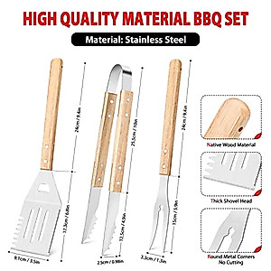 Grill Tongs for Cooking BBQ Set 3 Pcs Heavy Duty Grilling Cooking Tongs for Serving Food Rubber Grips Long Locking Stainless Steel Kitchen Tongs & Barbecue No More Burnt Hands Heat Resistant
