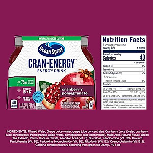 Ocean Spray® Cran-Energy™ Cranberry Pomegranate Juice Drinks, 10 Fl Oz Bottles, 6 Count (Pack of 1)