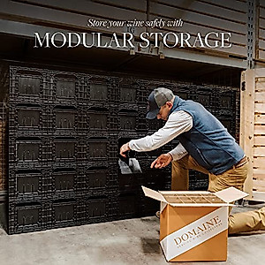 Flexible Wine Storage System for Wine Collectors | Front and Rear Access Door | Stackable Storage Solution | 6 Separate Weinbox Storage Crates | Hold Up To 72 Bottles | Works with All Bottle Shapes