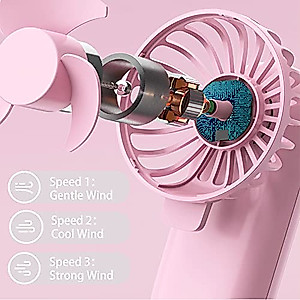 EROSHEBO Mini Clip Fan, 3 in 1 Rechargeable Portable Fan, Handheld Clip Fan for Phone, Laptop