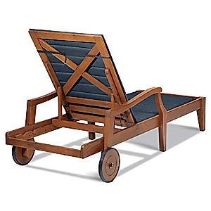 Classic Accessories Storigami Water-Resistant 74 x 23 Inch Chaise Lounge Cushion, Heather Indigo, Patio Cushion