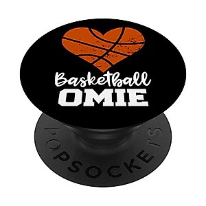 Basketball Omie Funny Basketball Heart Grandma Omie PopSockets Swappable PopGrip