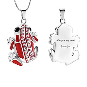 Cremation Jewelry Frog Shape Urn Necklace Ashes Keepsake Holder Memorial Urn Necklace Sweater Necklace