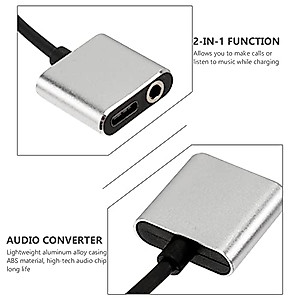 UKCOCO USB-C to 3.5mm Headphone Jack Adapter - Type-C to 3.5mm Audio Adapter, for Stereo, Earphones, Headset, Headphones - Silver