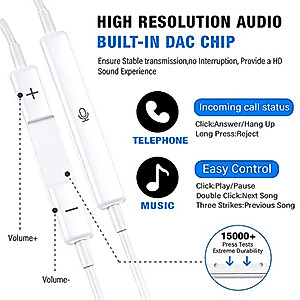 2 Pack iPhone Earbuds Wired Lightning Headphones [Apple MFi Certified] Built-in Microphone & Volume Control in-Ear Stereo Headset Compatible with iPhone 14/13/12/11 Pro Max/Xs Max/X/XR/7/8Plus-All iOS