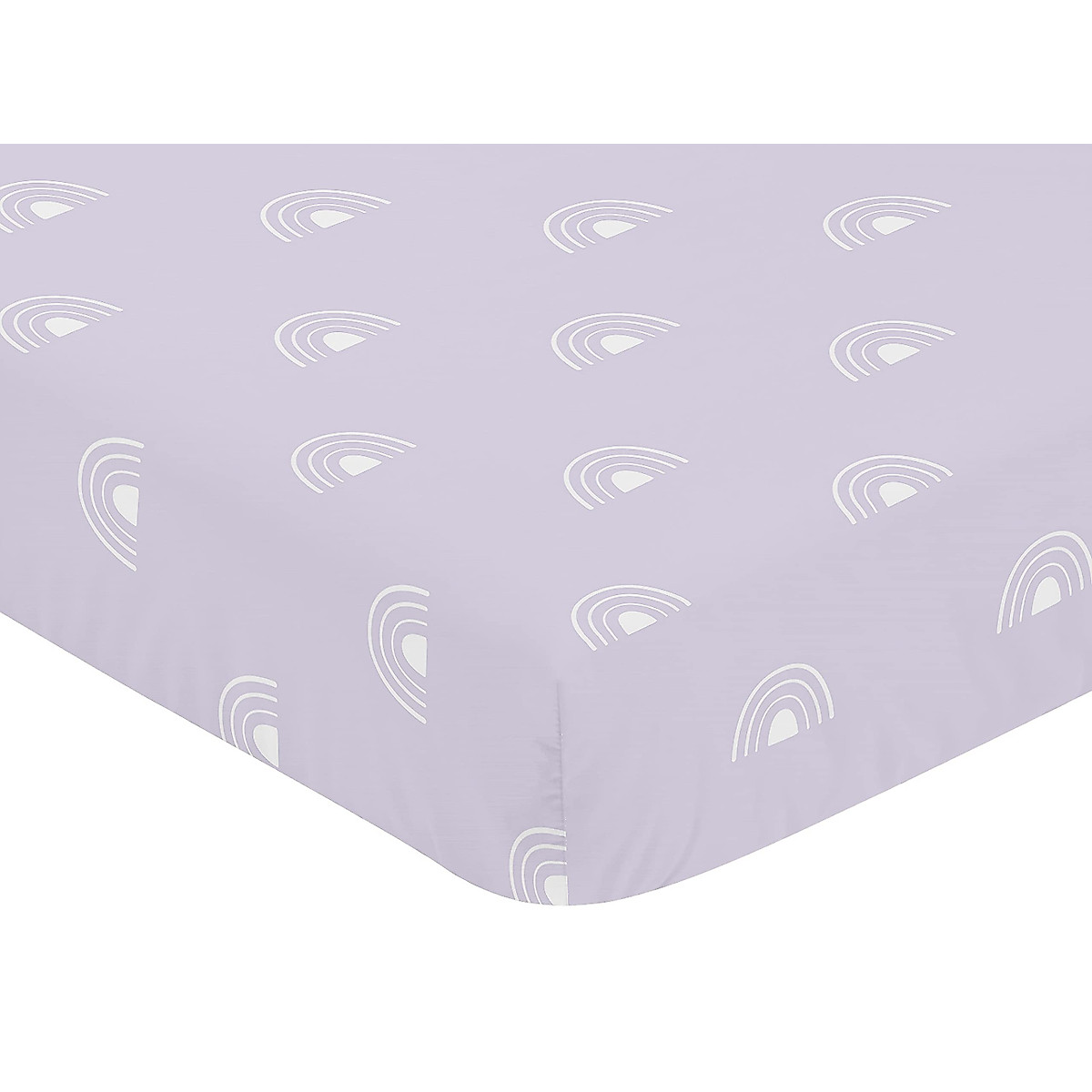 Sweet Jojo Designs Lavender Purple Boho Rainbow Girl Fitted Crib Sheet Baby or Toddler Bed Nursery - Light Lilac and White Celestial Sky Outdoors Nature Girl Shabby Chic