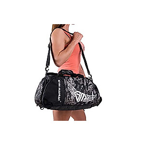 Gym Maniac Gym Bag with Shoe Compartment for Men and Women - Versatile Design Doubles as a Duffle, Backpack, Overnight and Crossbody - Workout Gear and Sports Accessories - Football, Cheer, Wrestling
