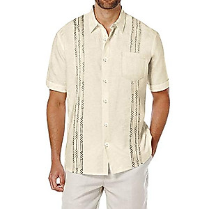 COOFANDY Men's Casual Cotton Beach Button Down Dress Shirt Summer Linen T-Shirt