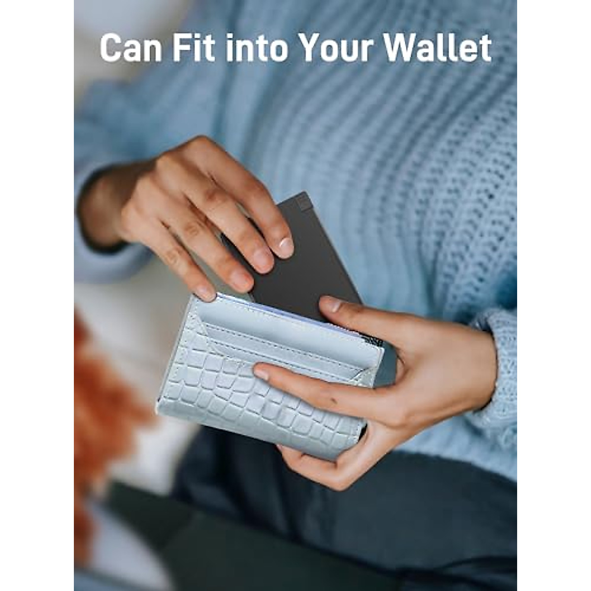 TNTOR Portable Charger with Built in USB-C Cable, 3500mAh Ultra Slim for Pocket Wallet Power Bank Compatible with Samsung Google Moto iPhone 15 Series and Other Android Phones