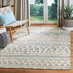 SAFAVIEH Kilim Collection Area Rug - 9' x 12', Natural & Charcoal, Handmade Flat Weave Jute, Ideal for High Traffic Areas in Living Room, Bedroom (KLM752A)