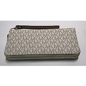 MICHAEL Michael Kors Jet Set Travel Continental Wallet Wristlet (Signature MK Vanilla)