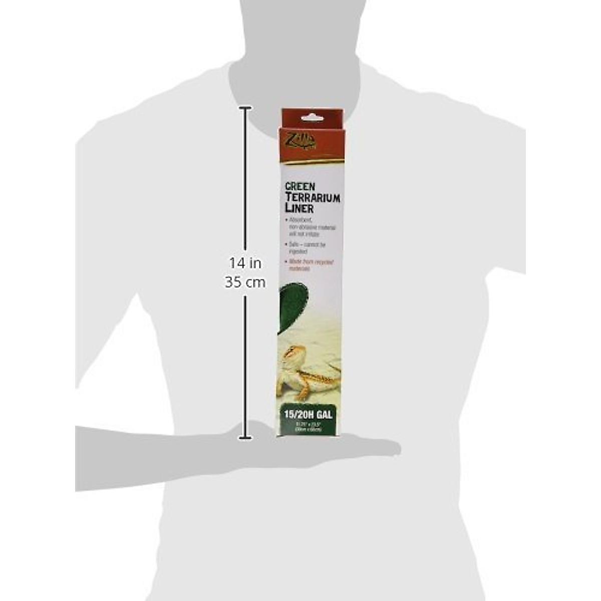 (2 Pack) Zilla Reptile Terrarium Bedding Substrate Liner, Green - 20 Gallon